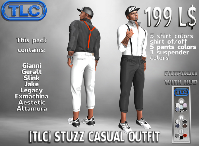 Second Life Marketplace - [TLC] Unpacker Stuzz Casual outfit Fatpack
